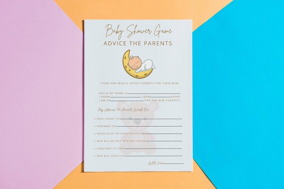 Printable Baby Shower Game Advice the Parents Game Baby - Etsy
