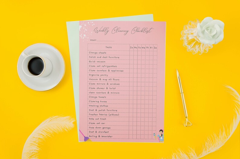 Minimalist Cleaning Checklist Printable Weekly Cleaning Schedule