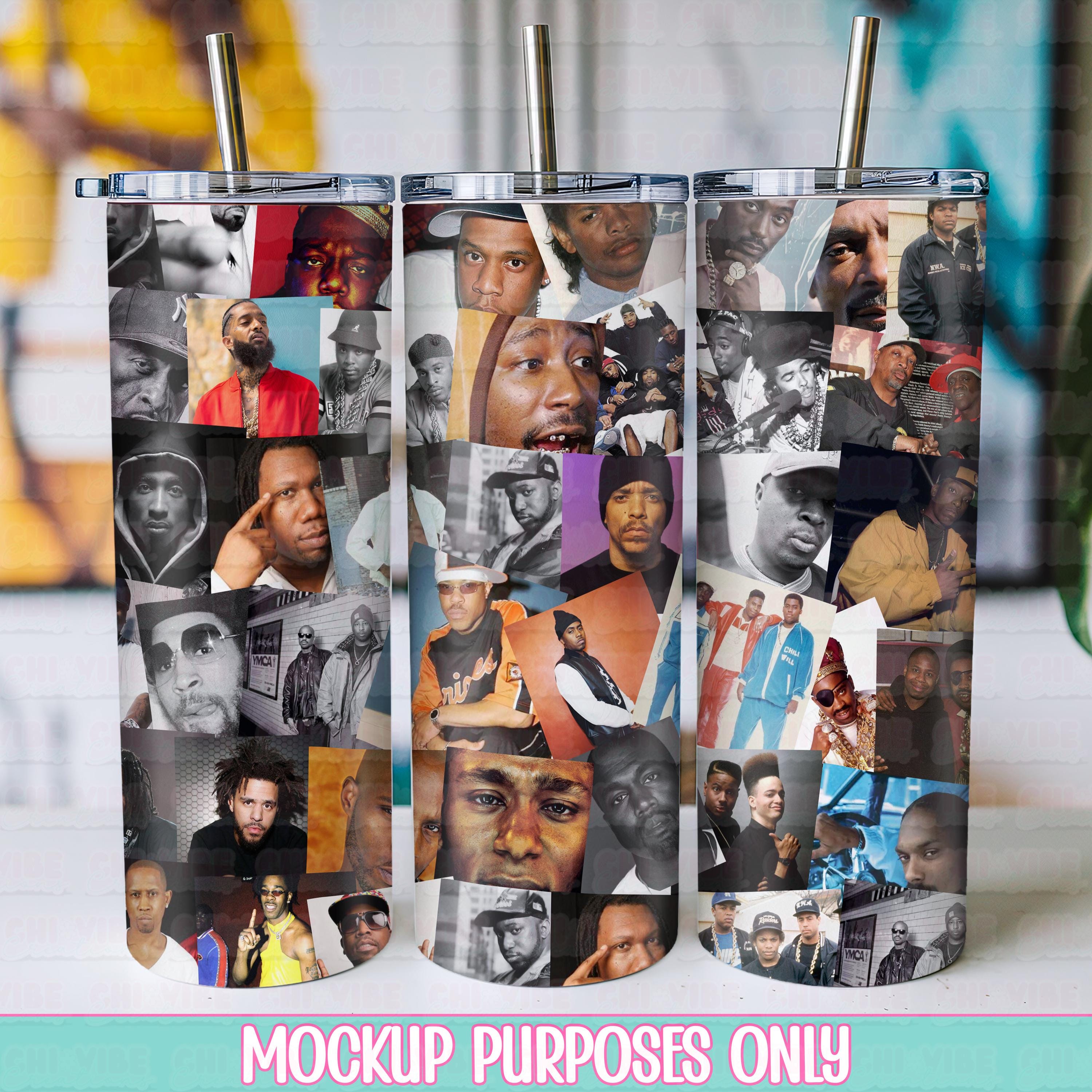 Hip Hop Legends 20oz Tumbler Wrap: Male Emcees Design (digital Download ...