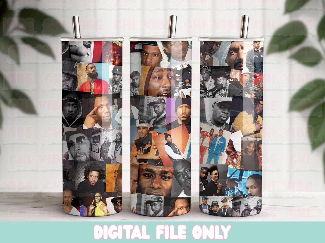 Hip Hop Rap Legends 20oz Skinny Tumbler Sublimation Full Wrap Designs ...