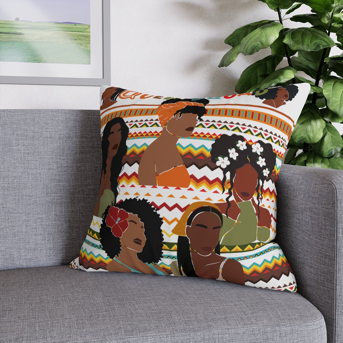 Afrocentric Pillow, African American Pillow, Ethnic Pillow, Fashion ...