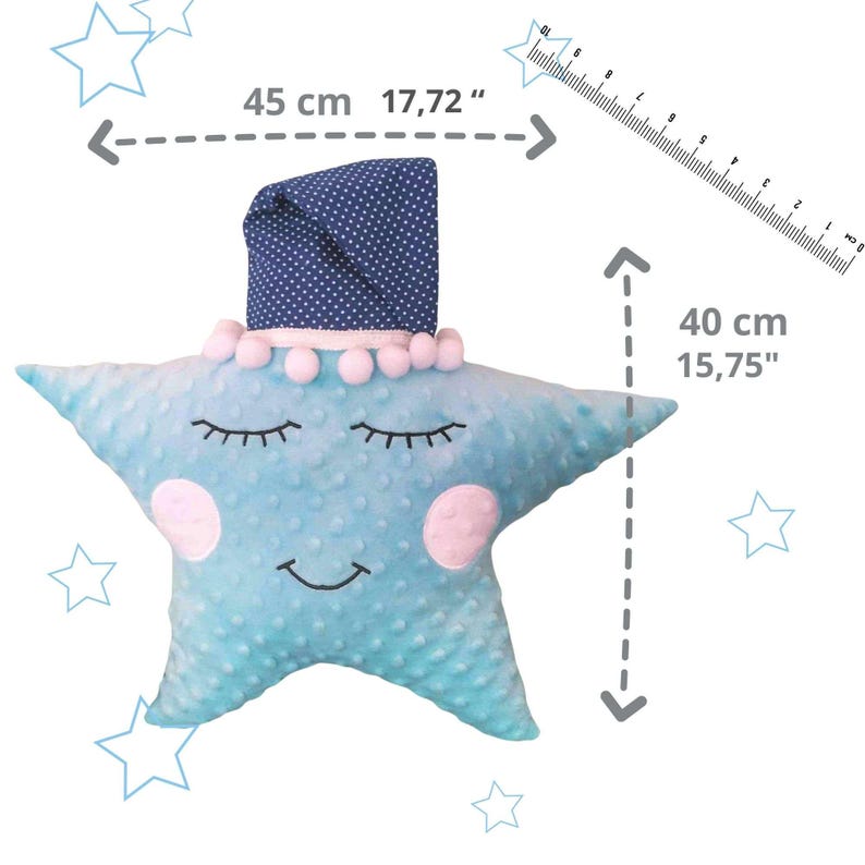 Giant Star Plush, Star Plushies, Accent Pillows With Blue, Space Themed ...