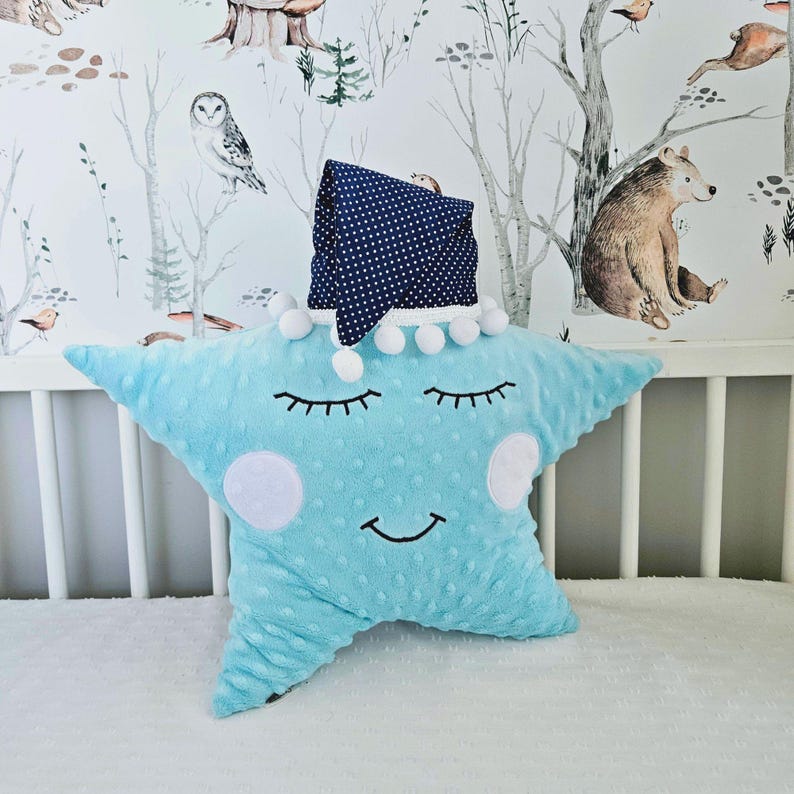 Giant Star Plush, Star Plushies, Accent Pillows With Blue, Space Themed ...