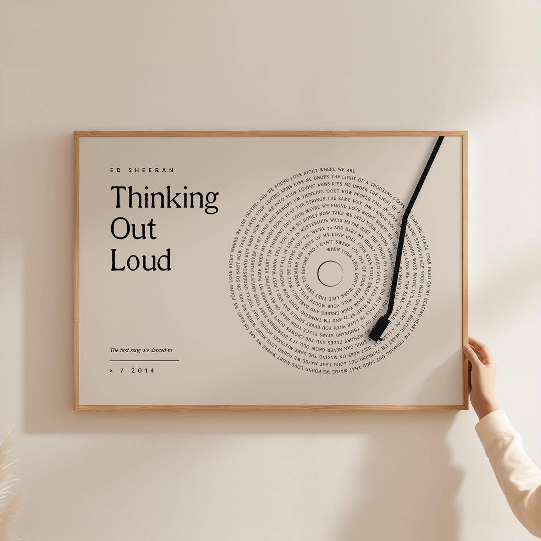 Custom Song Vinyl Lyrics Print, Digital Personalized Wall Art ...