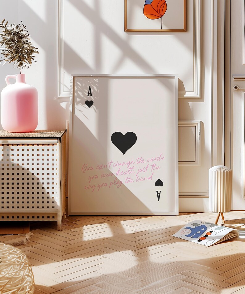 Pink Ace of Hearts Print: Trendy Dorm Decor (digital Download) - Etsy