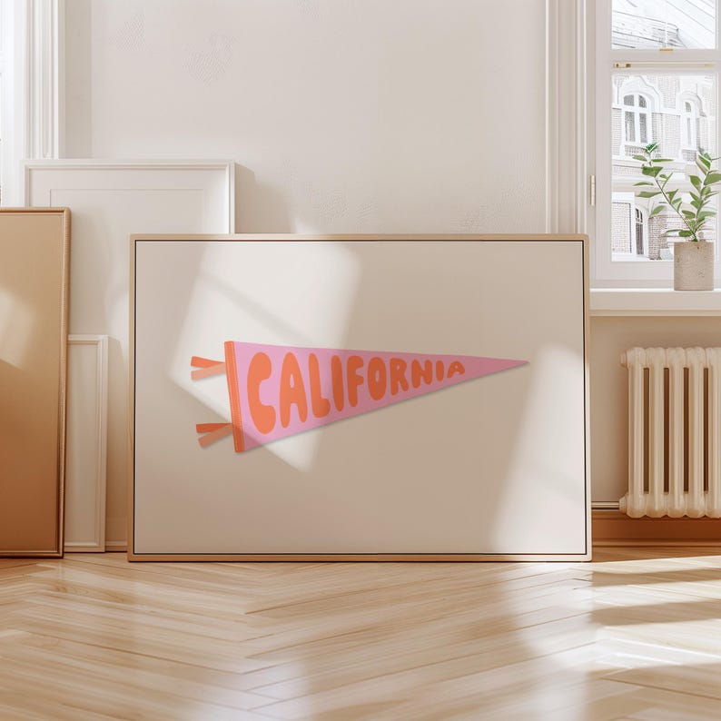 Custom City Pennant Flag Print: Vintage Dorm Decor (digital Download ...