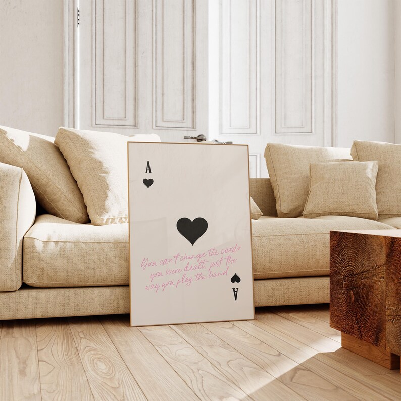 Pink Ace of Hearts Print: Trendy Dorm Decor (digital Download) - Etsy