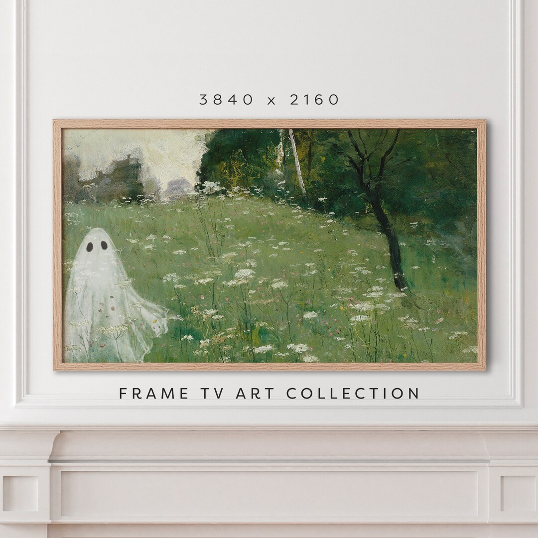 Halloween Ghost Samsung Frame TV Art: Vintage Spooky Landscape (digital ...