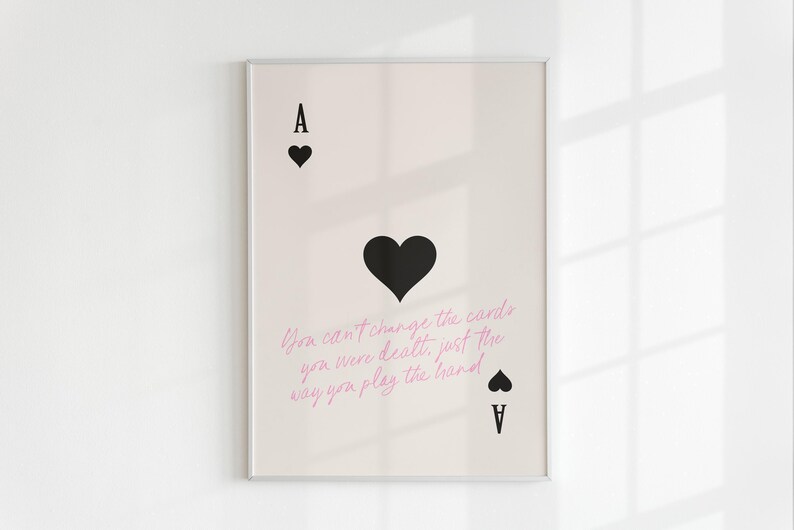 Pink Ace of Hearts Print: Trendy Dorm Decor (digital Download) - Etsy
