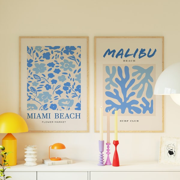 Preppy Wall Art Miami Beach - Etsy