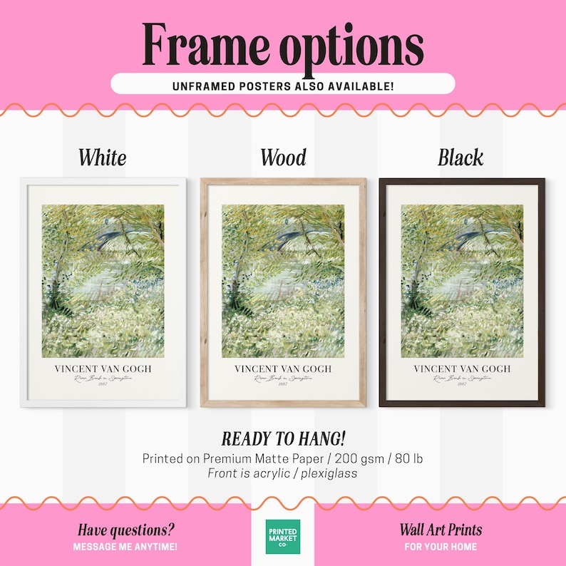 Van Gogh Wall Art | Sage Green Landscape Print | River Bank in ...