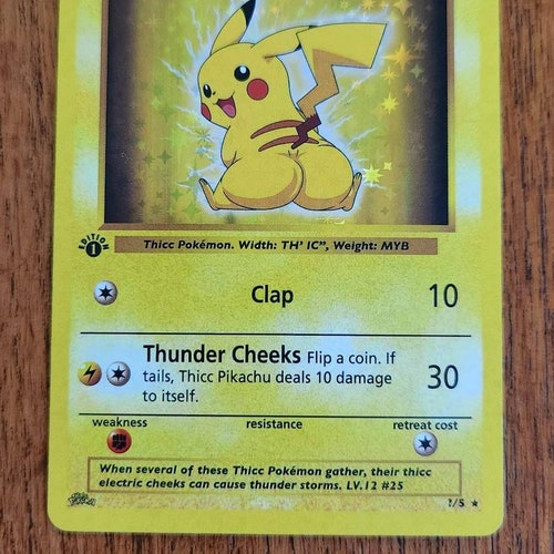 Thicc Pikachu VMAX Full Art Holo Custom Trading Card - Etsy