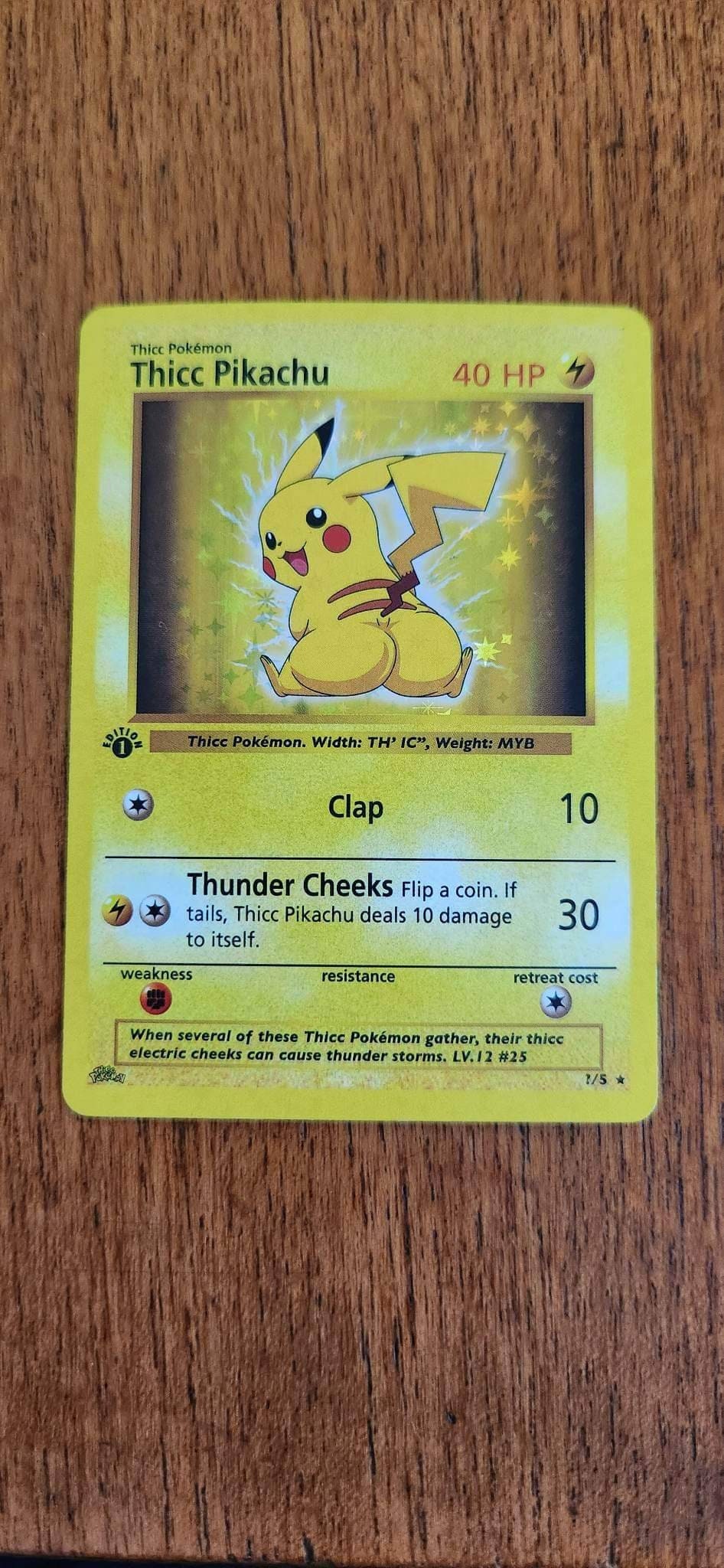 Thicc Pikachu Custom Card - Etsy Australia