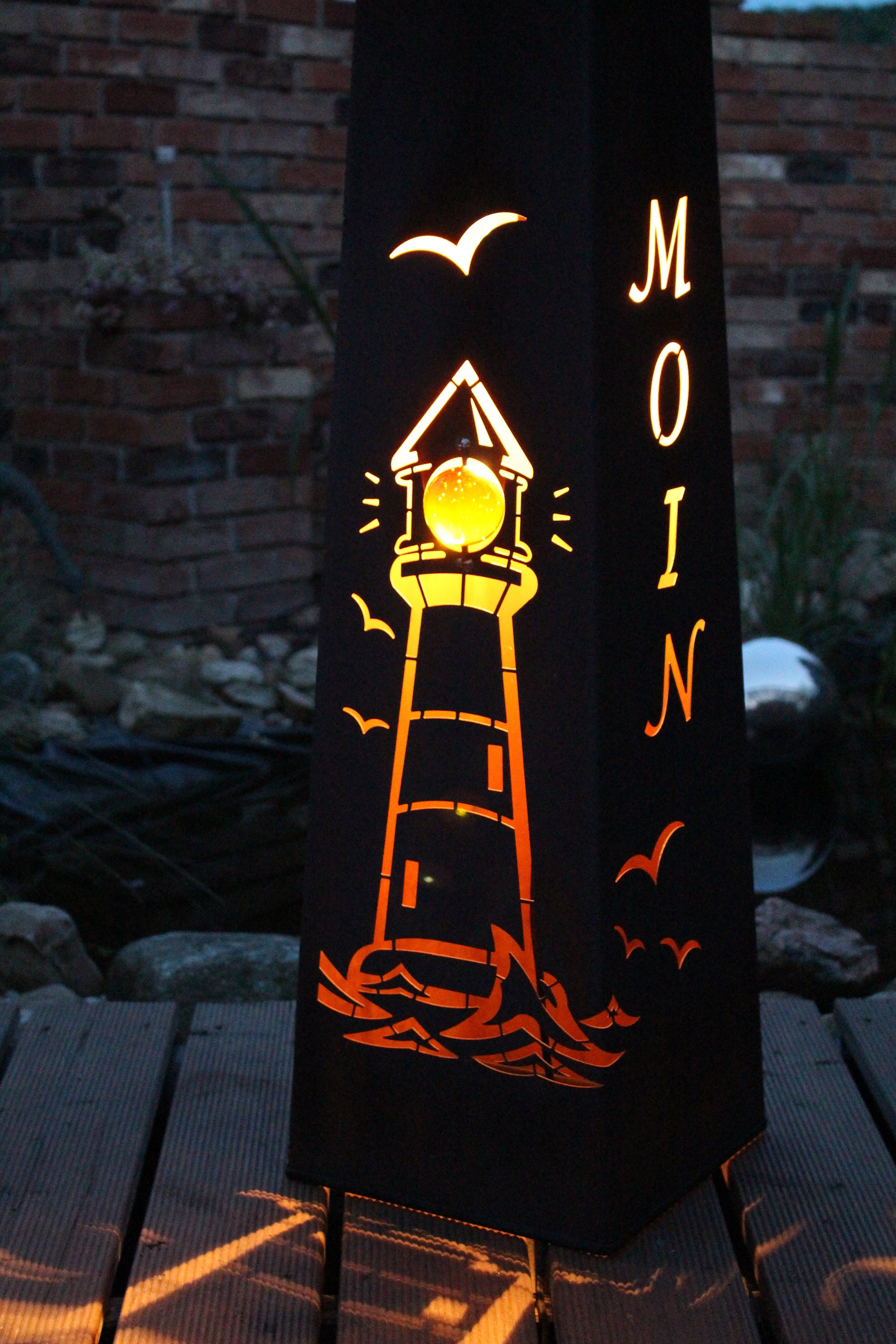 Rust Column Moin Lighthouse Including Grate Bowl From - Etsy UK