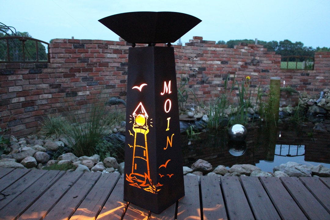 Rust Column Moin Lighthouse Including Grate Bowl From - Etsy UK