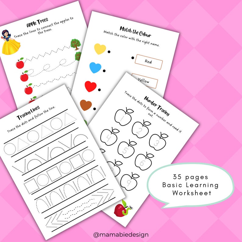 Preschool Pre-k + Kindergarten Learning Bundle Princess Theme | 35 ...