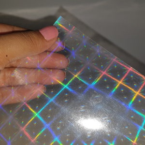 Plaid Holographic Transparent Self Adhesive Overlay Film A4 Sheet ...