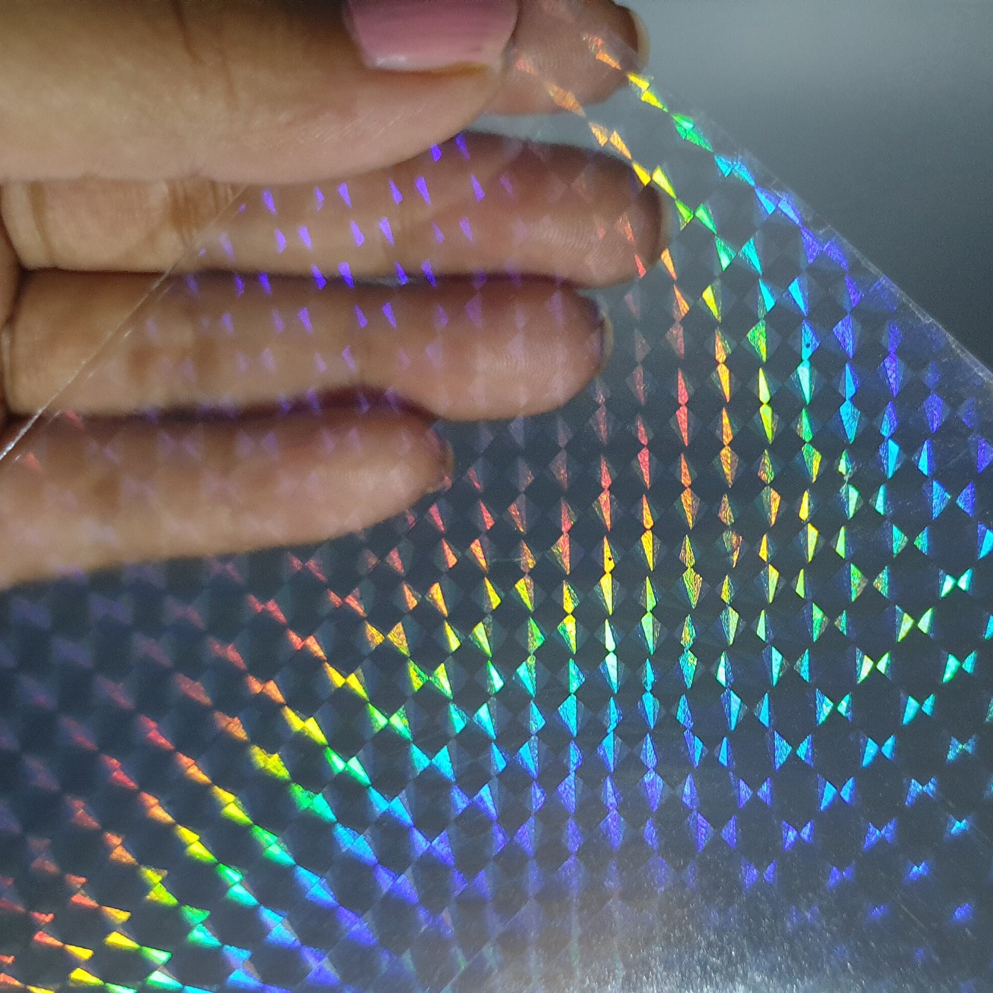 Prism Holographic Transparent Self Adhesive Overlay Film A4 Sheet Vinyl ...