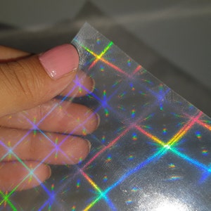 Plaid Holographic Transparent Self Adhesive Overlay Film A4 Sheet ...
