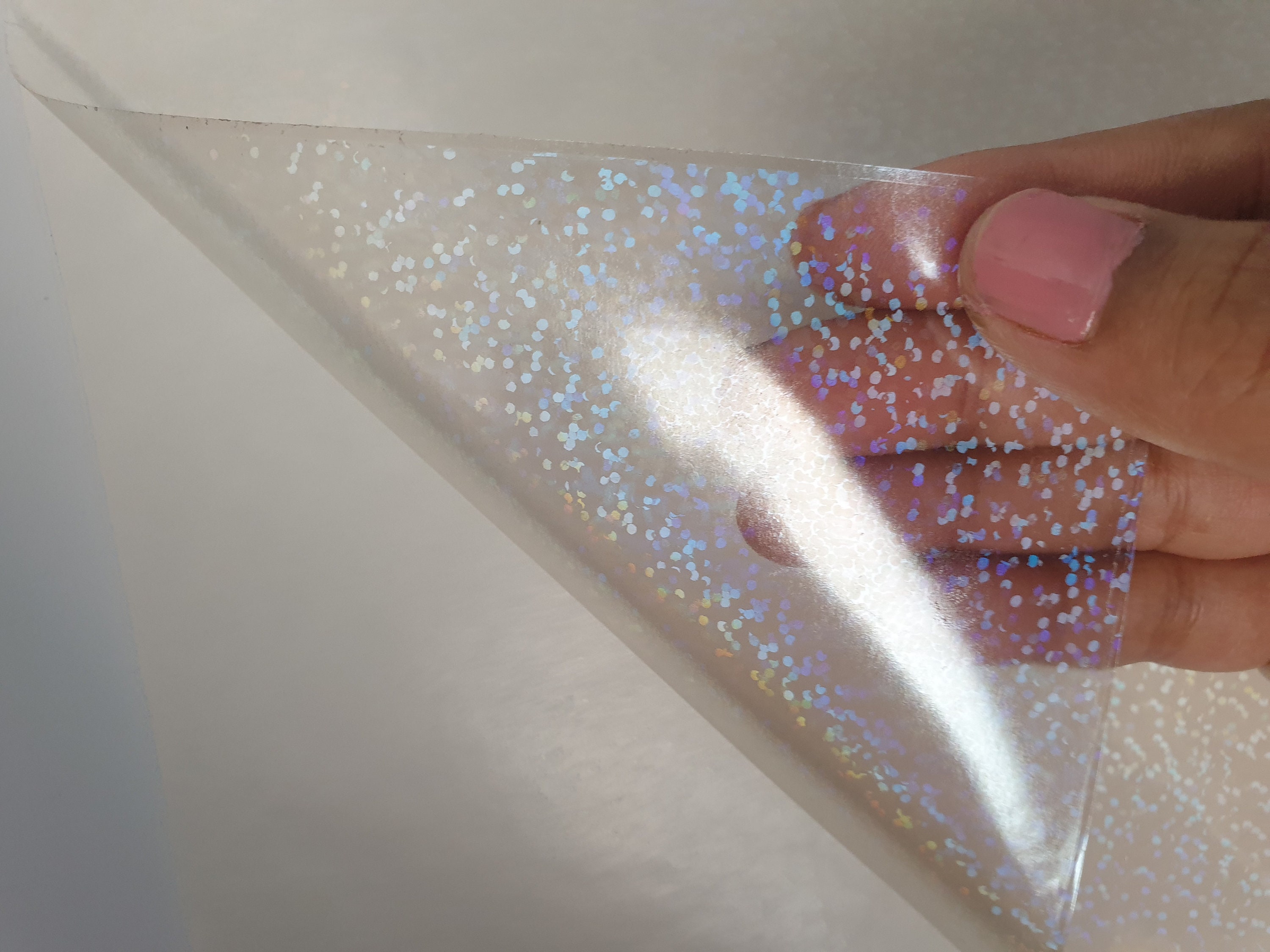 Dot Holographic Transparent Self Adhesive Overlay Film A4 Sheet Vinyl ...