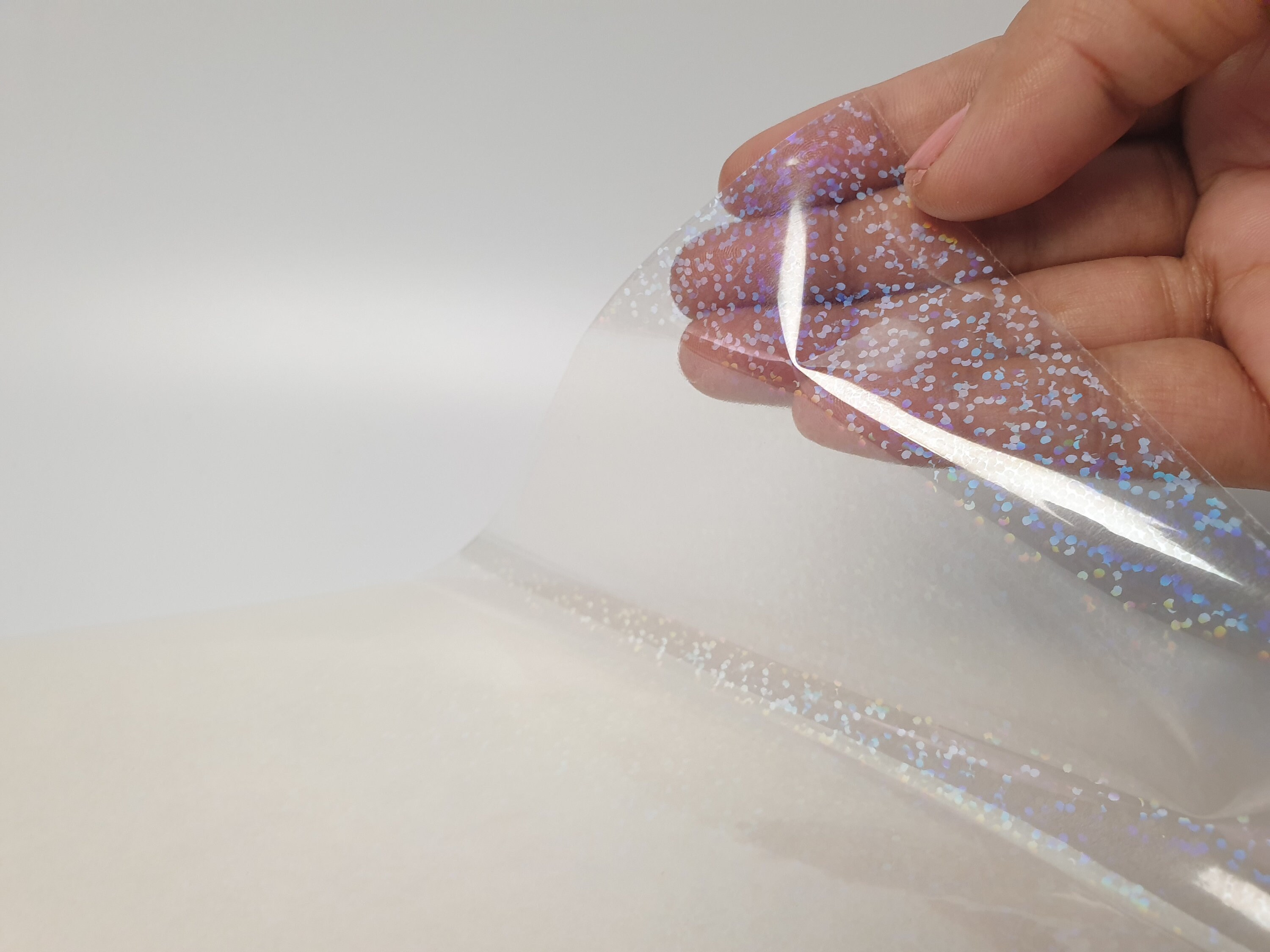 Dot Holographic Transparent Self Adhesive Overlay Film A4 Sheet Vinyl ...