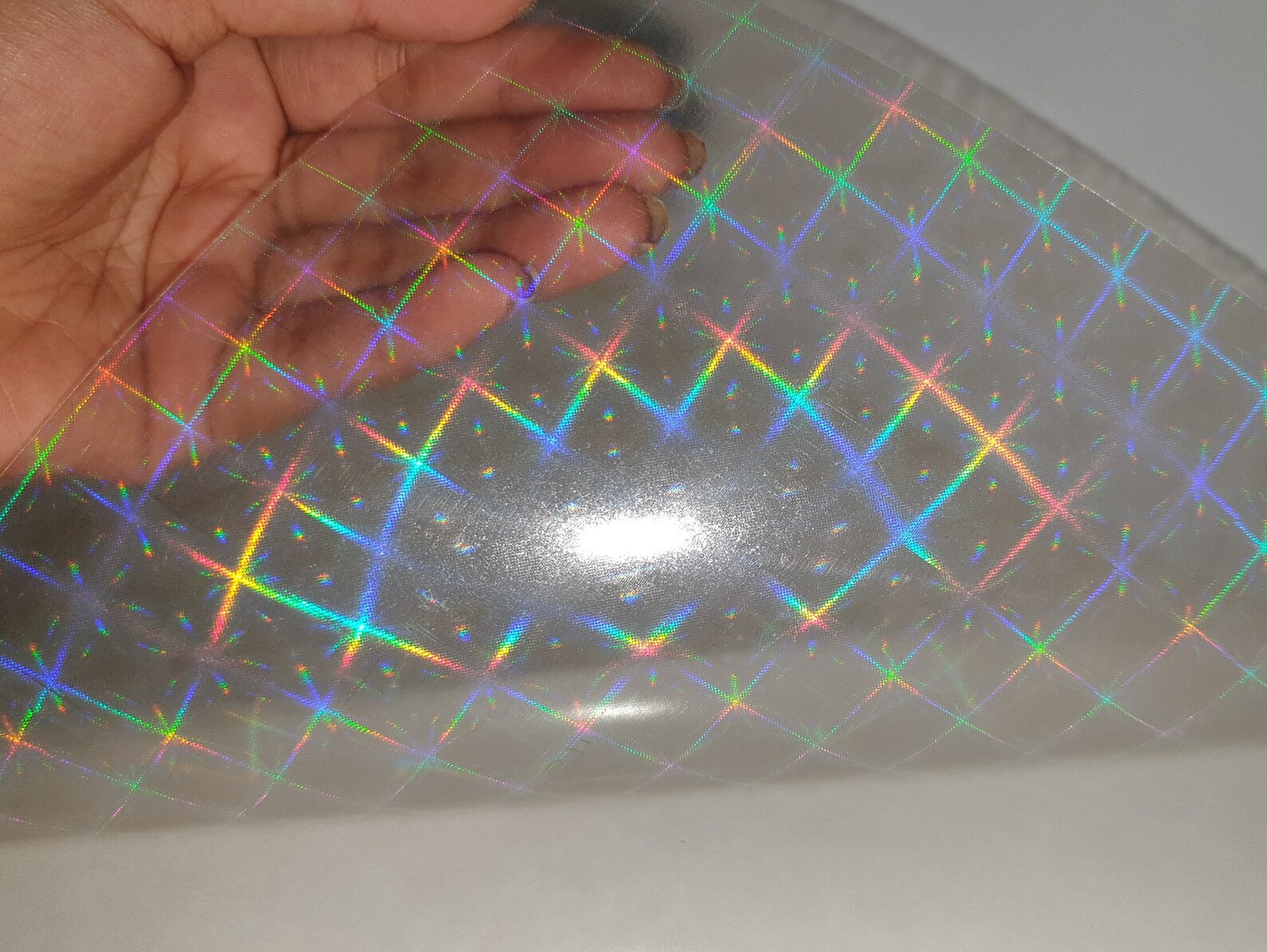 Plaid Holographic Transparent Self Adhesive Overlay Film A4 Sheet ...