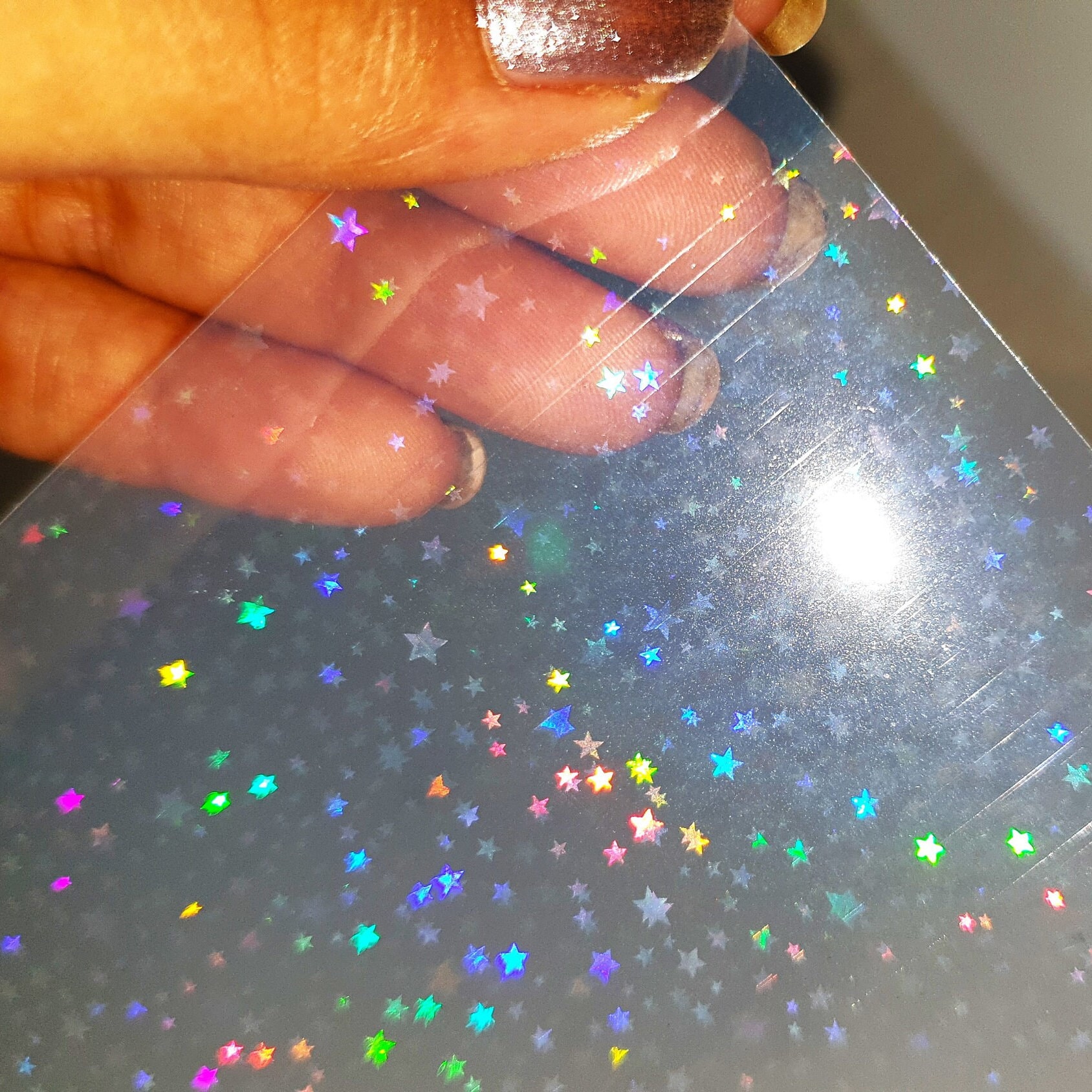 Sparkle Star Holographic Transparent Self Adhesive Overlay Film A4 ...