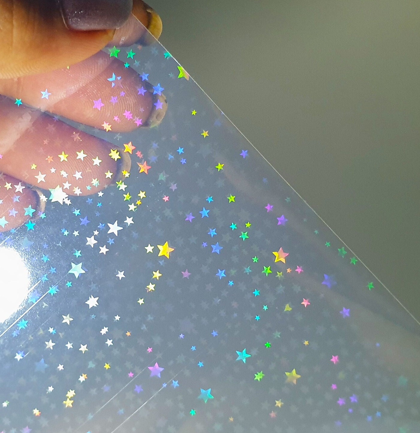 Sparkle Star Holographic Transparent Self Adhesive Overlay Film A4 ...