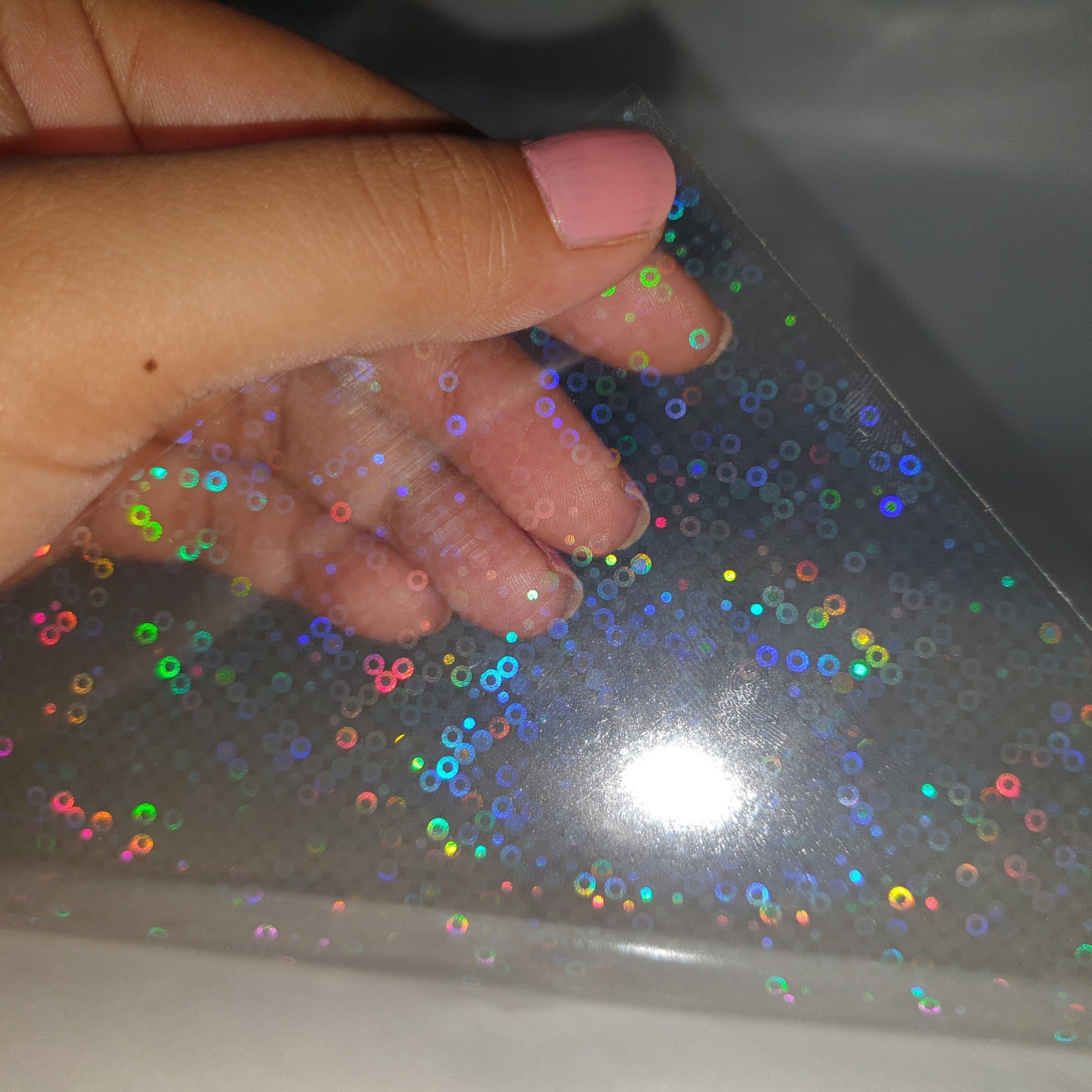 Rings Holographic Transparent Self Adhesive Overlay Film A4 Sheet ...