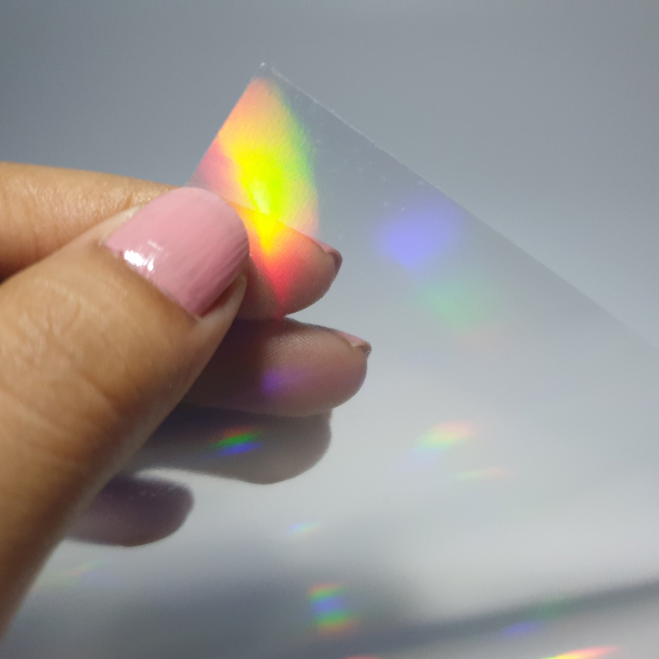 Oil Slick Rainbow Holographic Transparent Self Adhesive Overlay Film A4 ...