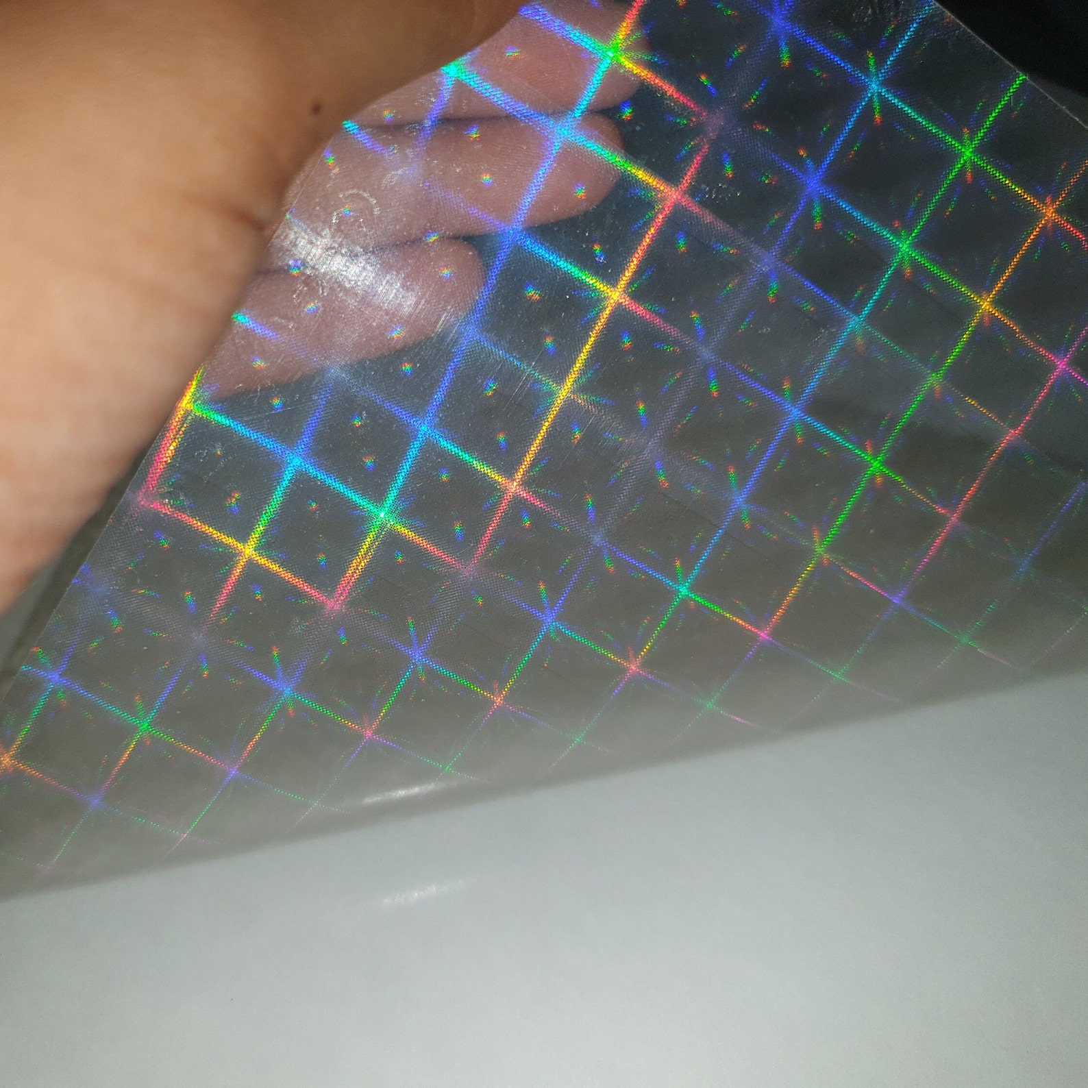 Plaid Holographic Transparent Self Adhesive Overlay Film A4 Sheet Vinyl ...
