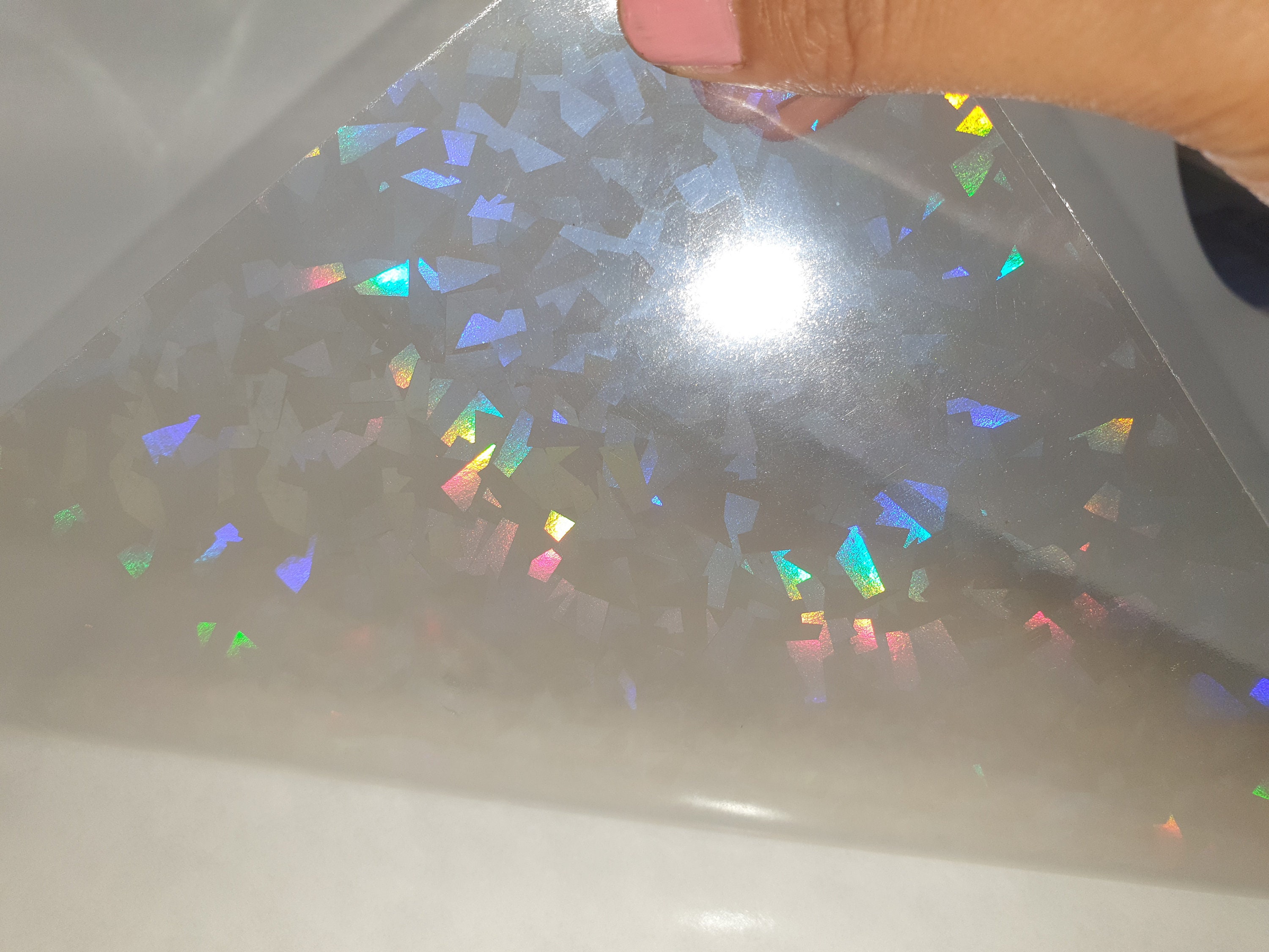 5 Pattern Holographic Transparent Self Adhesive Overlay Film A4 Sheet ...