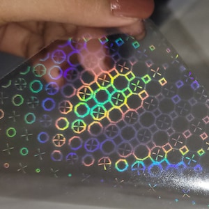 Geometric Shapes Holographic Transparent Self Adhesive Overlay Film A4 ...