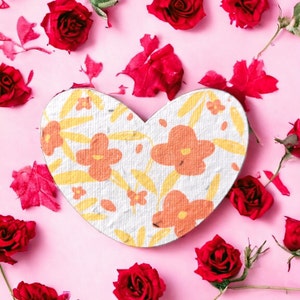 Wildflower Seed Paper Heart Favor - Seed Paper Hearts - Seed Paper ...