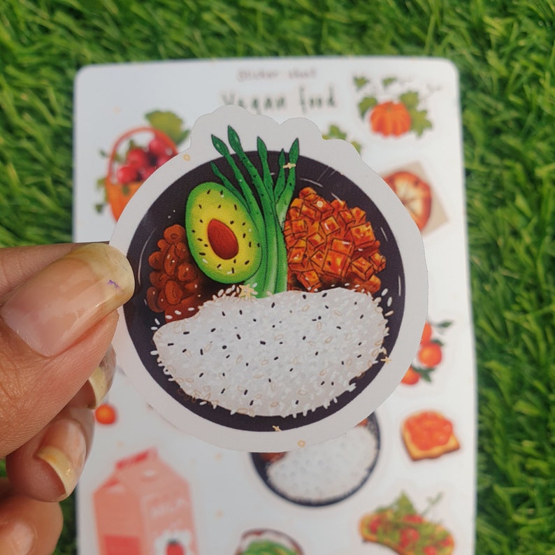 Vegan Food Sticker Sheet Premium Food Stickers, Vegan Stickers ...
