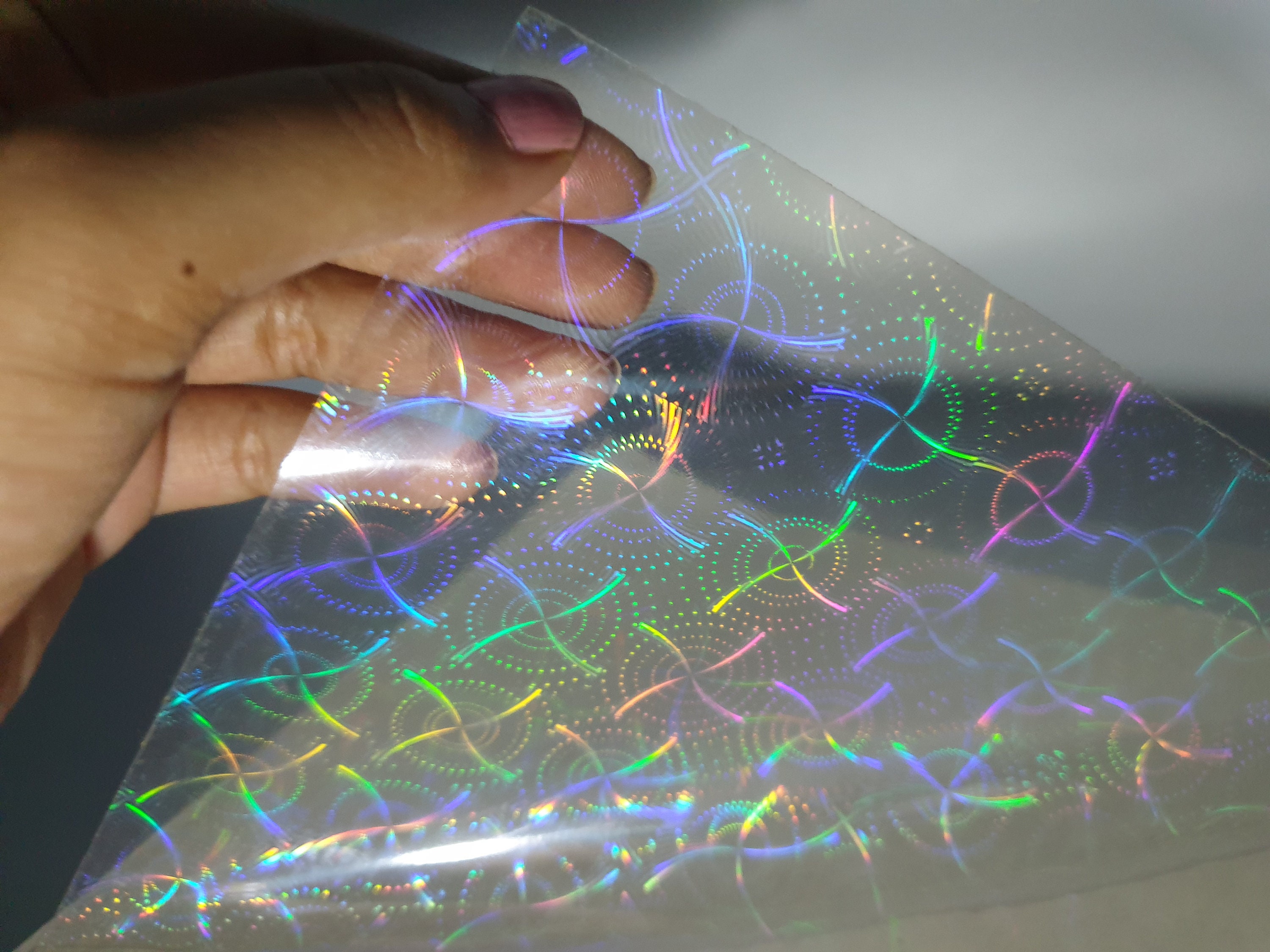 5 Pattern Holographic Transparent Self Adhesive Overlay Film A4 Sheet ...