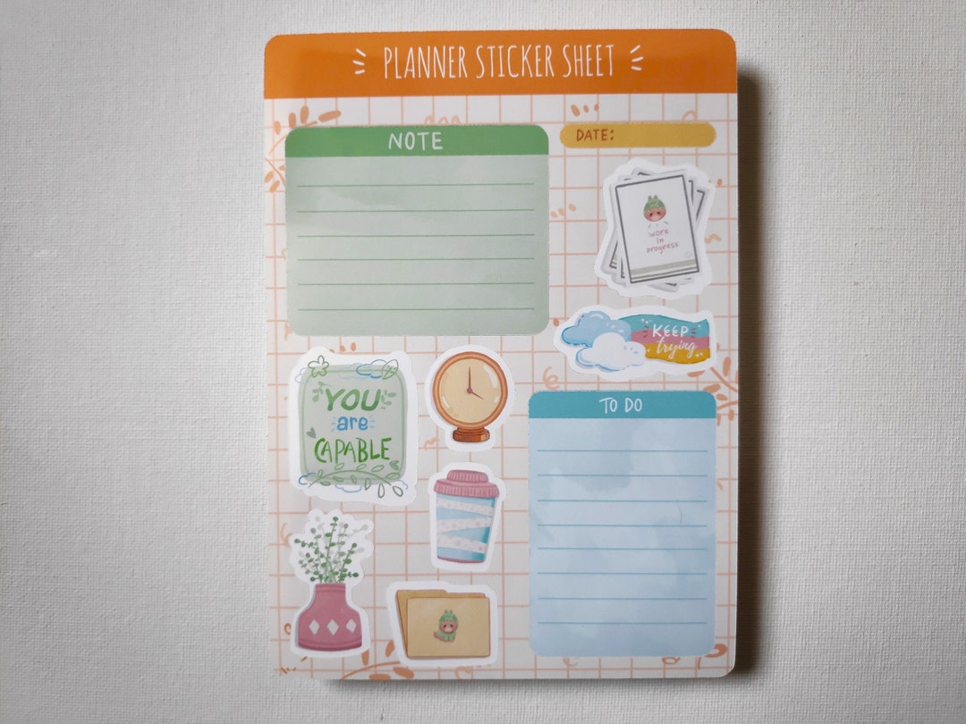 Study Planner Sticker Sheet Bullet Journal Stickers, Cute Stickers ...