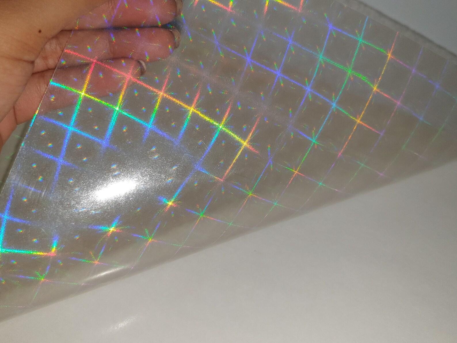 Plaid Holographic Transparent Self Adhesive Overlay Film A4 Sheet ...