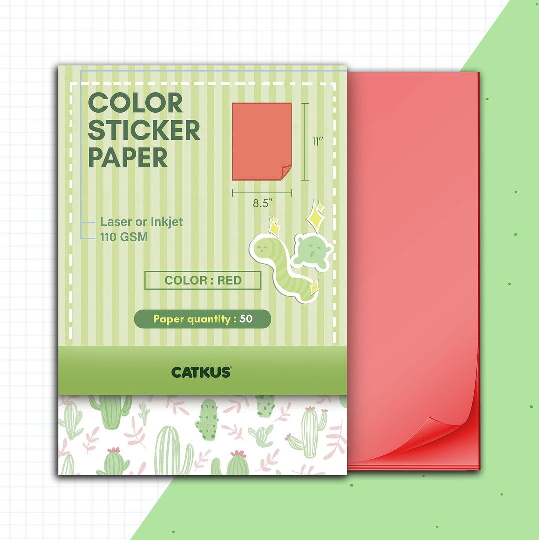 Red Sticker Paper Laser Inkjet Printable Self Adhesive A4 - Fluorescent ...