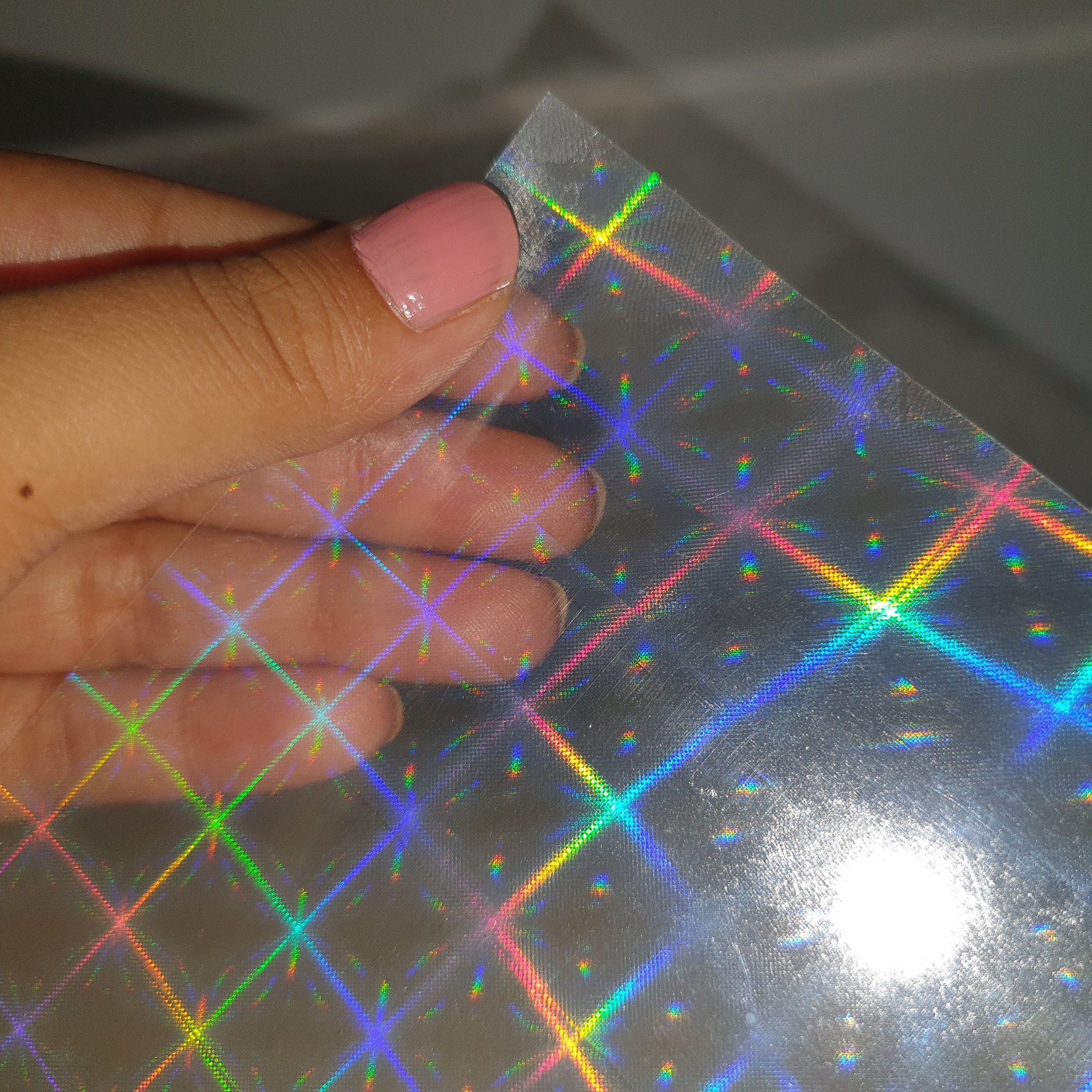 16 Pattern Holographic Transparent Self Adhesive Overlay Film A4 Sheet ...