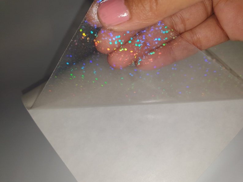 Dot Holographic Transparent Self Adhesive Overlay Film A4 Sheet Vinyl ...