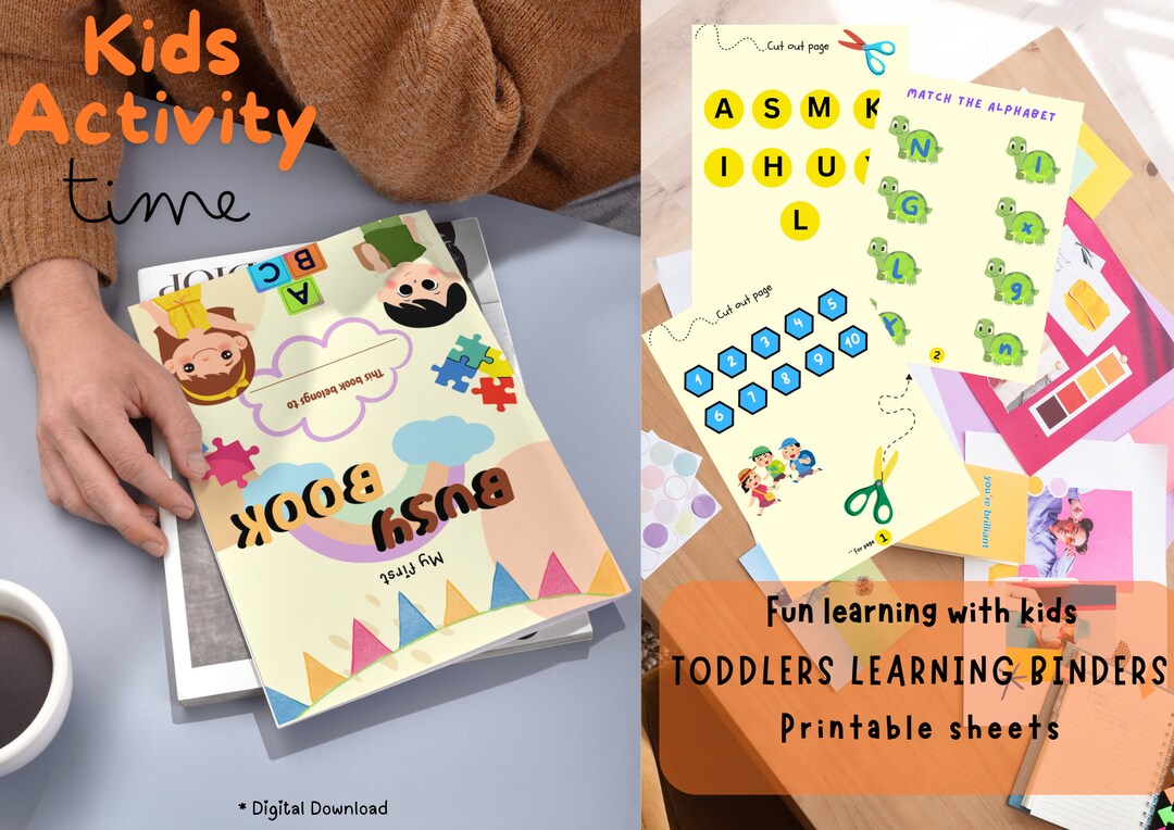 Toddler Busy Book, Printable Page, Kids First Busy Book, Printable ...