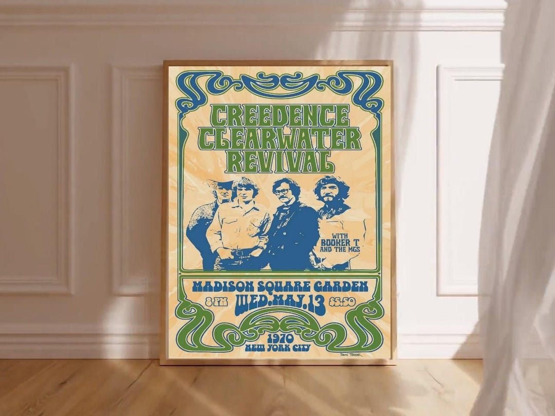 Creedence Clearwater Revival 1970 Live Concert Poster Classic Rock ...