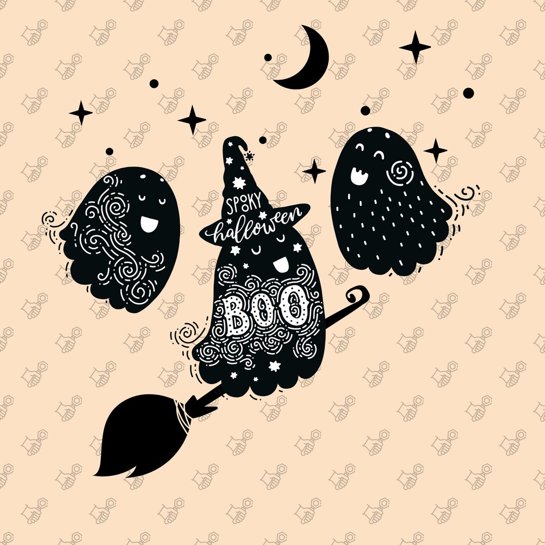 Funny Dancing Halloween Ghosts SVG, Spooky Ghost PNG (digital Download ...