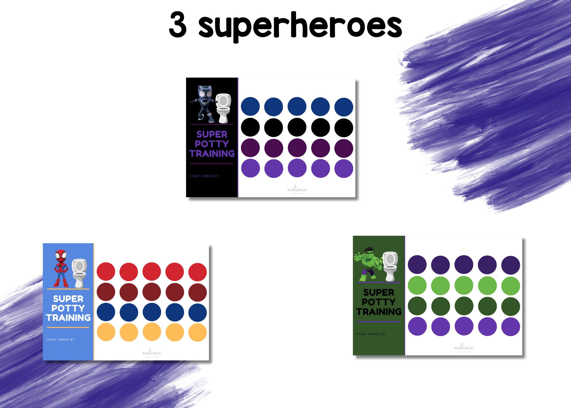 Super Hero Potty Training Chart | Potty Sticker Chart | Potty Workout ...