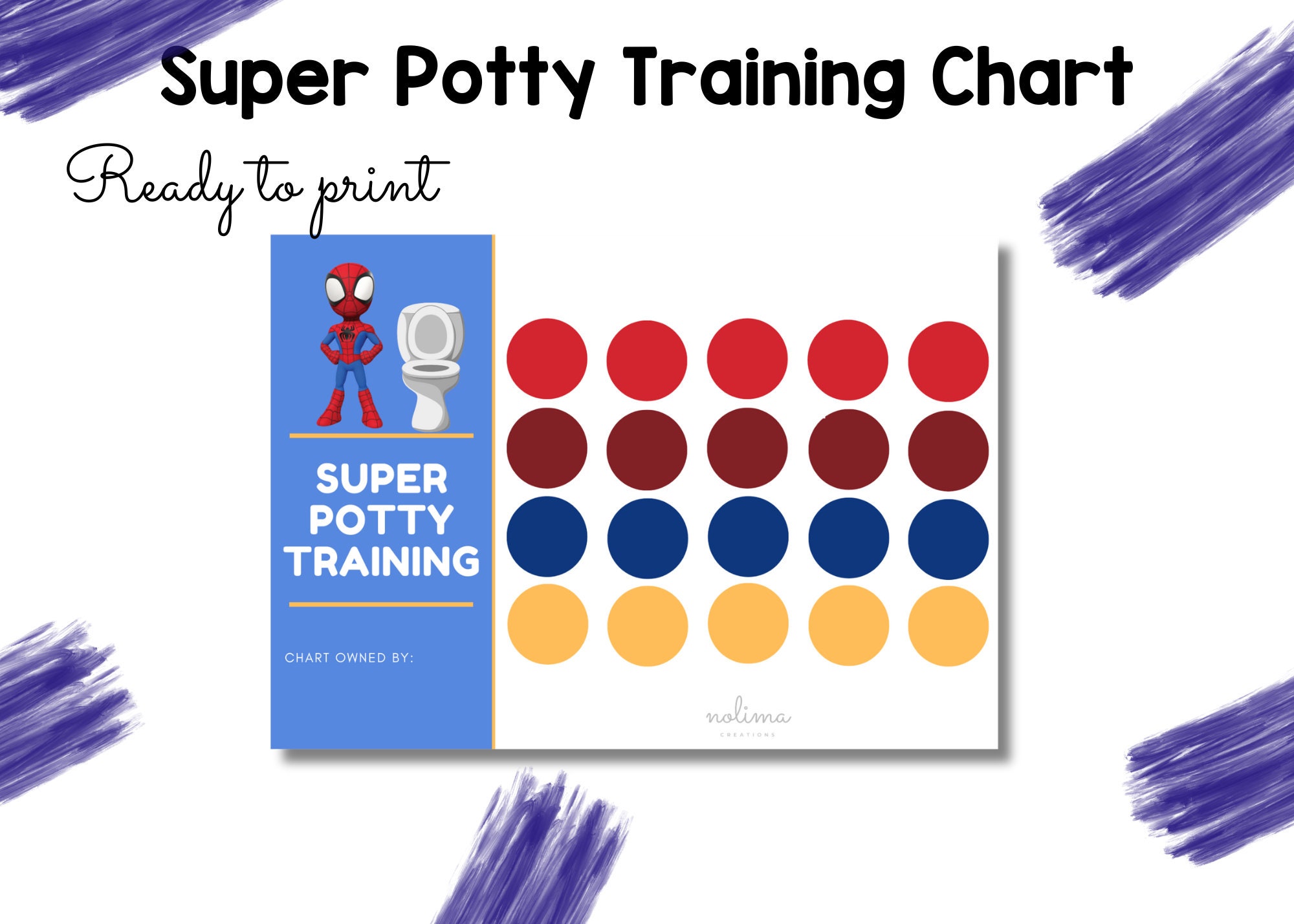Super Hero Potty Training Chart | Potty Sticker Chart | Potty Workout Printable | Potty Training ...