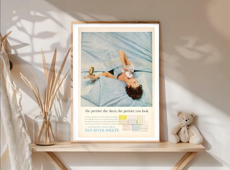 1950s Dan River Sheets Magazine Ad Print Vintage Bedding Advertisement ...
