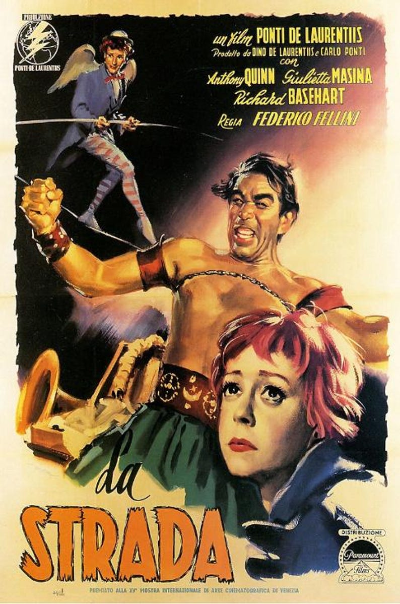 La Strada Vintage Anthony Quinn Movie Poster - Etsy