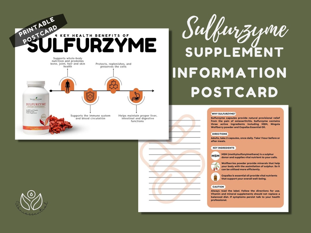 Sulfurzyme Supplement Printable Postcard, Sul4zyme Benefits, Sulfurzyme ...