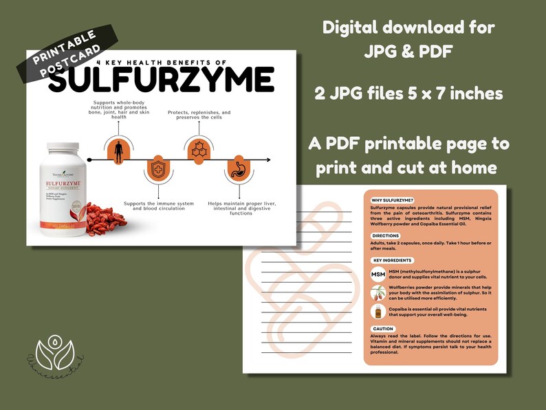 Sulfurzyme Supplement Printable Postcard, Sul4zyme Benefits, Sulfurzyme ...